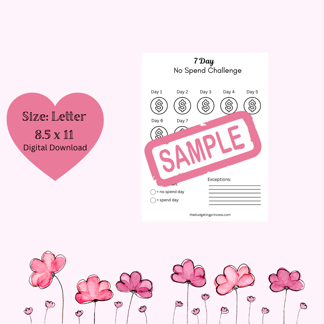 7 Day No Spend Challenge(digital download) – The Budgeting Princess