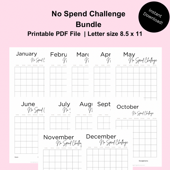 No Spend Challenge Bundle – The Budgeting Princess
